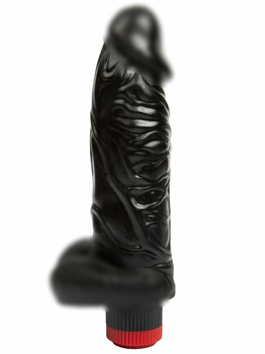 Вибратор-фаллоимитатор черного цвета, реалистичный, 23.5см