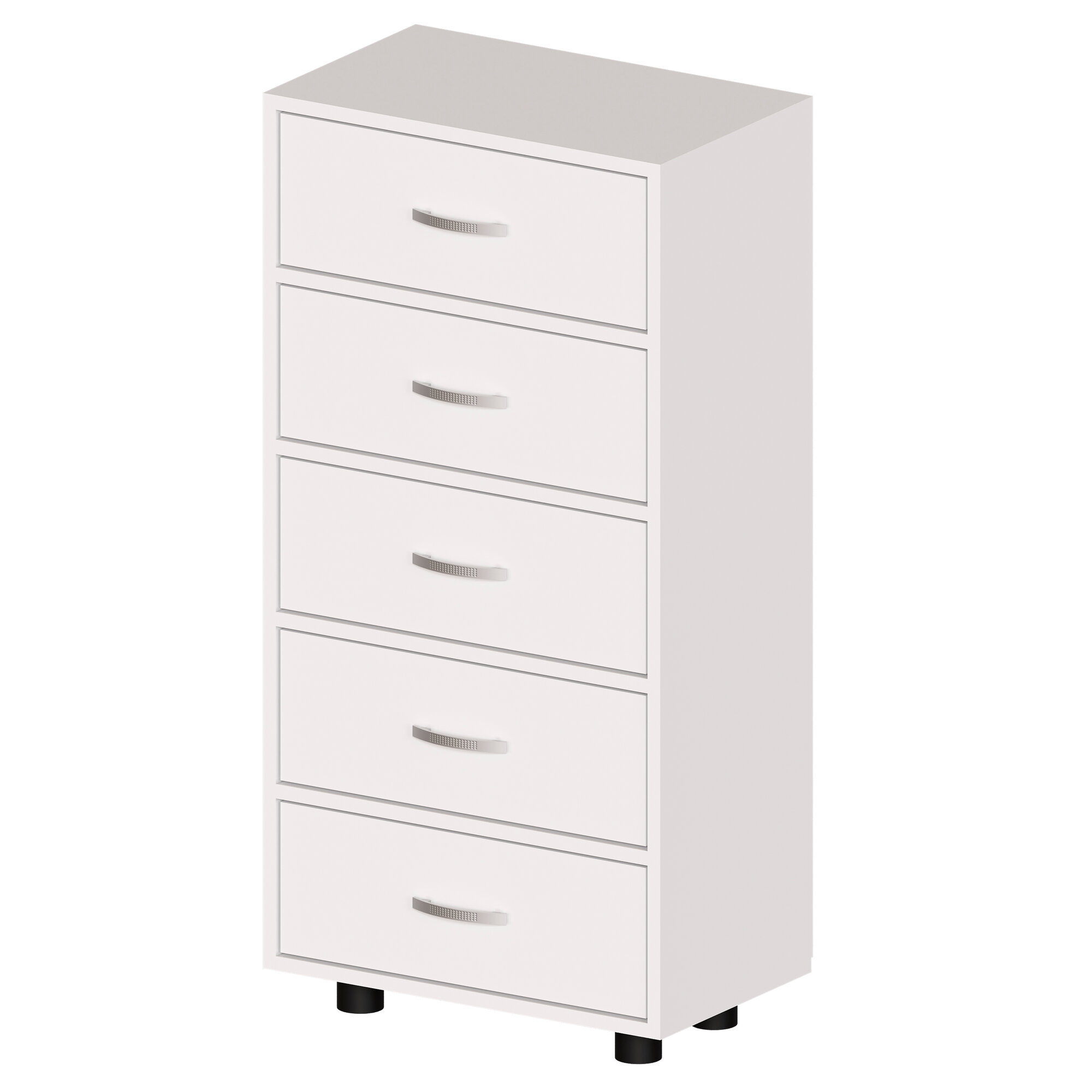 Комод СитиМебель-7 Ширина 50 см, Глубина 30 см, Высота 103 см, цвет: белый