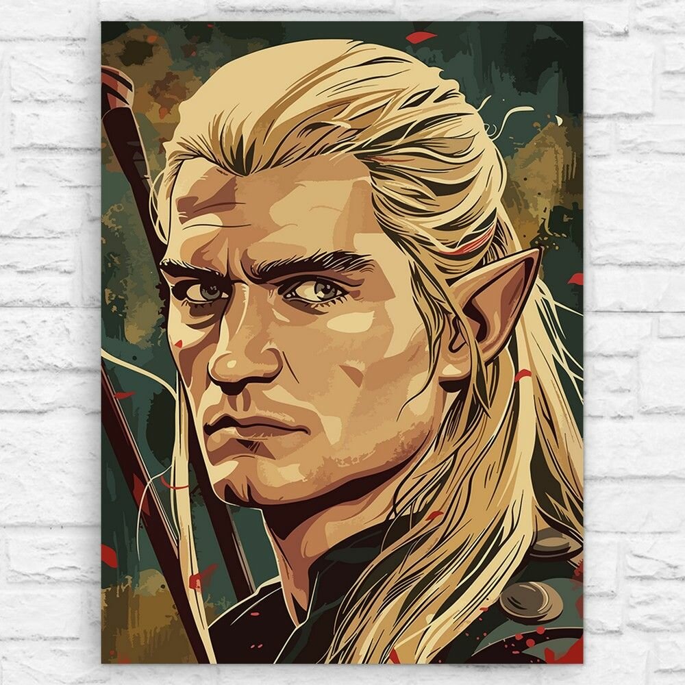 Картина по номерам на холсте Властелин колец (Lotr, Леголас, эльф, фильм) - 15143 В 60x80