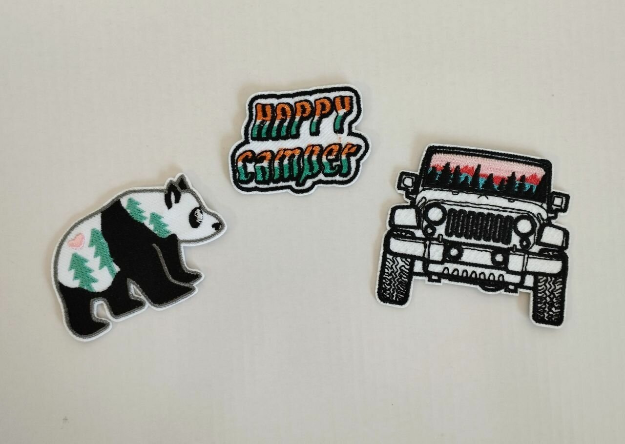 Термоаппликация, нашивка размер 10,5 х 4,5 см. Набор из 3 нашивок (000007)