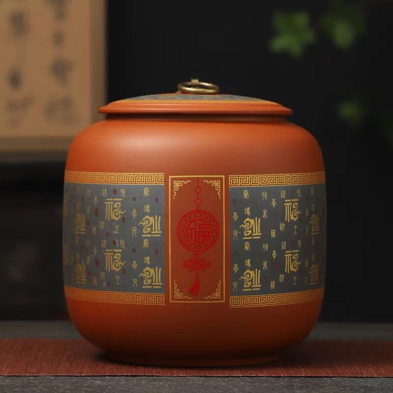 Большая фиолетовая глиняная чайница, керамическая герметичная банка для хранения, маленькая упаковочная коробка для зеленого мандарина, коробка для хранения чая пуэр, чайник из фиолетовой глины.