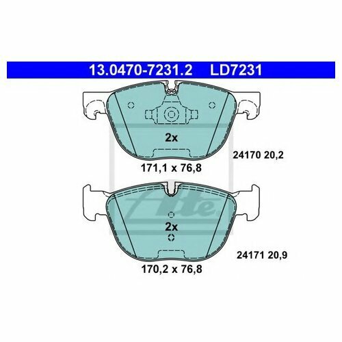 Колодки тормозные Ate 13047072312 для BMW X5 E70, F15, F85, X6 E71, E72, F16, F86