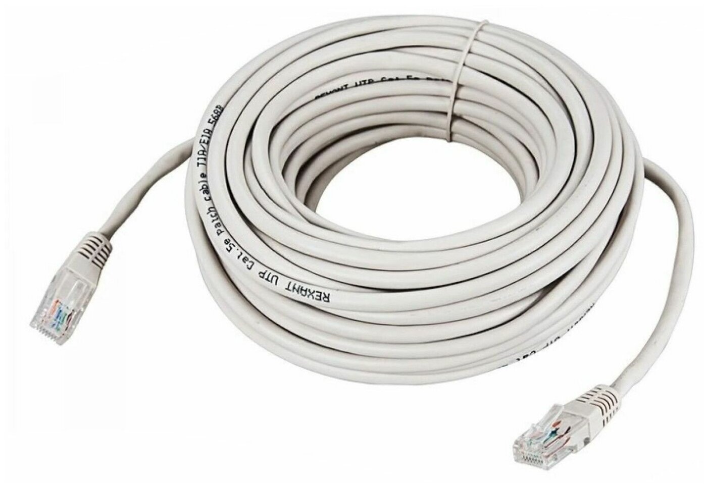 Rexant 18-1010 Патч-корд U/UTP, категория 5e, RJ45-RJ45, PVC серый, 15м.