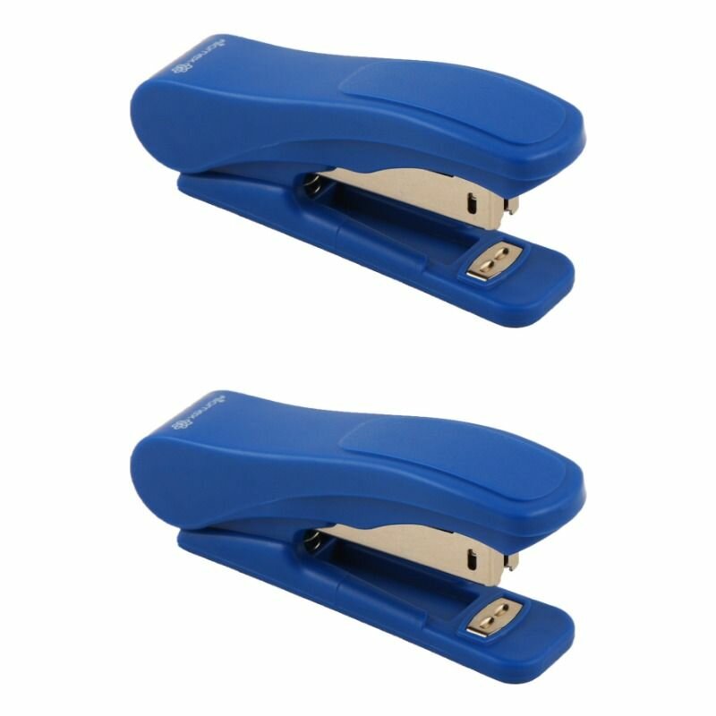Attomex Степлер №10, 18 листов, корпус пластиковый, антистеплер, цвет синий, 2шт