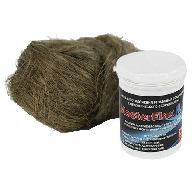 MasterFlax набор уплотнителейпаста 25г и лен 14г для герметизации сантехники