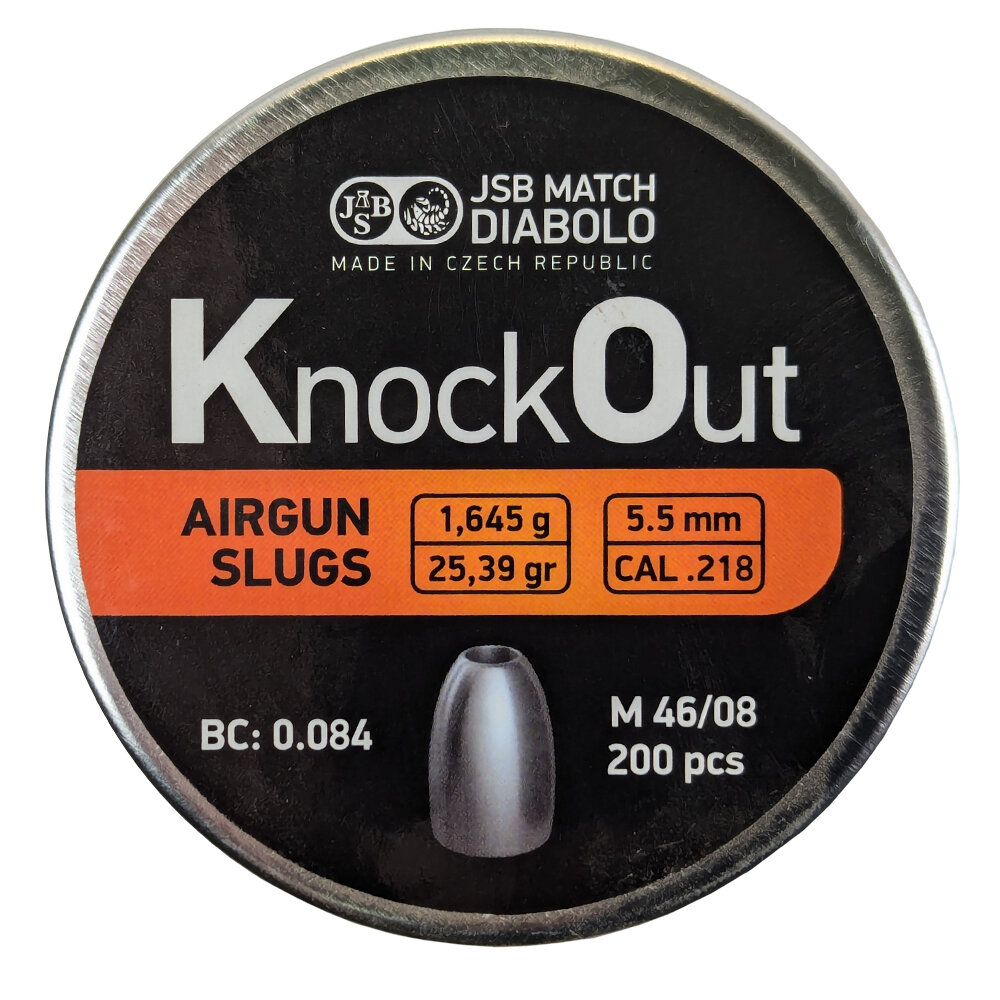 Пули для пневматики JSB KnockOut Slugs 5,52 мм 1,645 гр 200 шт