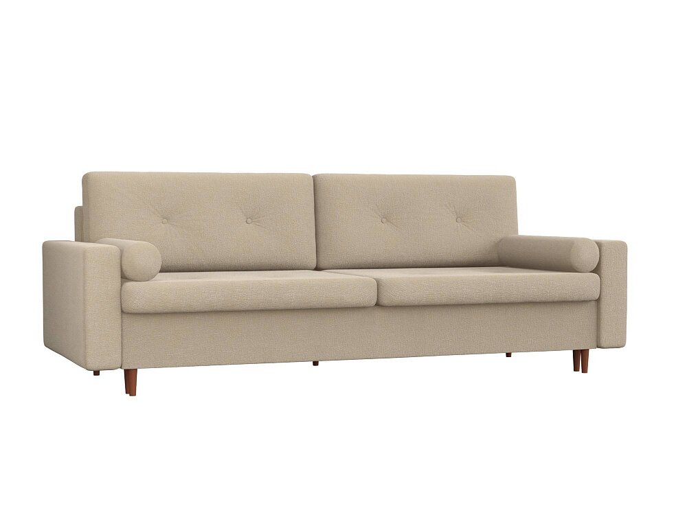 Прямой диван Белфаст Бежевый, еврокнижка, 225х95х90 см, с ящиком для белья