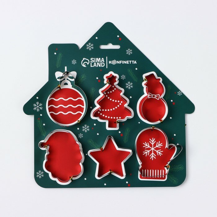 KONFINETTA Подарочный набор формочек для печенья KONFINETTA «Зимние истории»: 6 шт, нержавеющая сталь