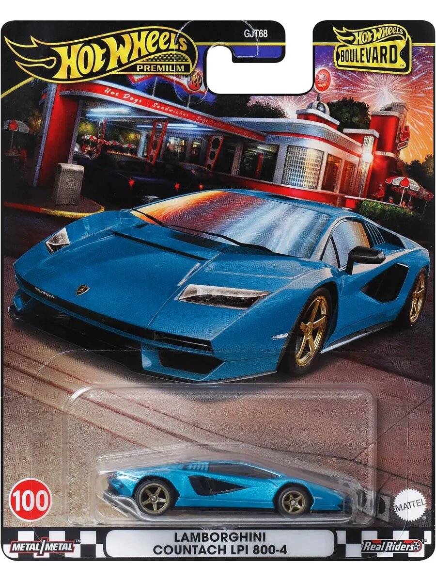 Коллекционная Premium машинка Hot Wheels Lamborghini Countach LPI 800-4 Blu Uranus (коллекция Boulevard 2024, №100)