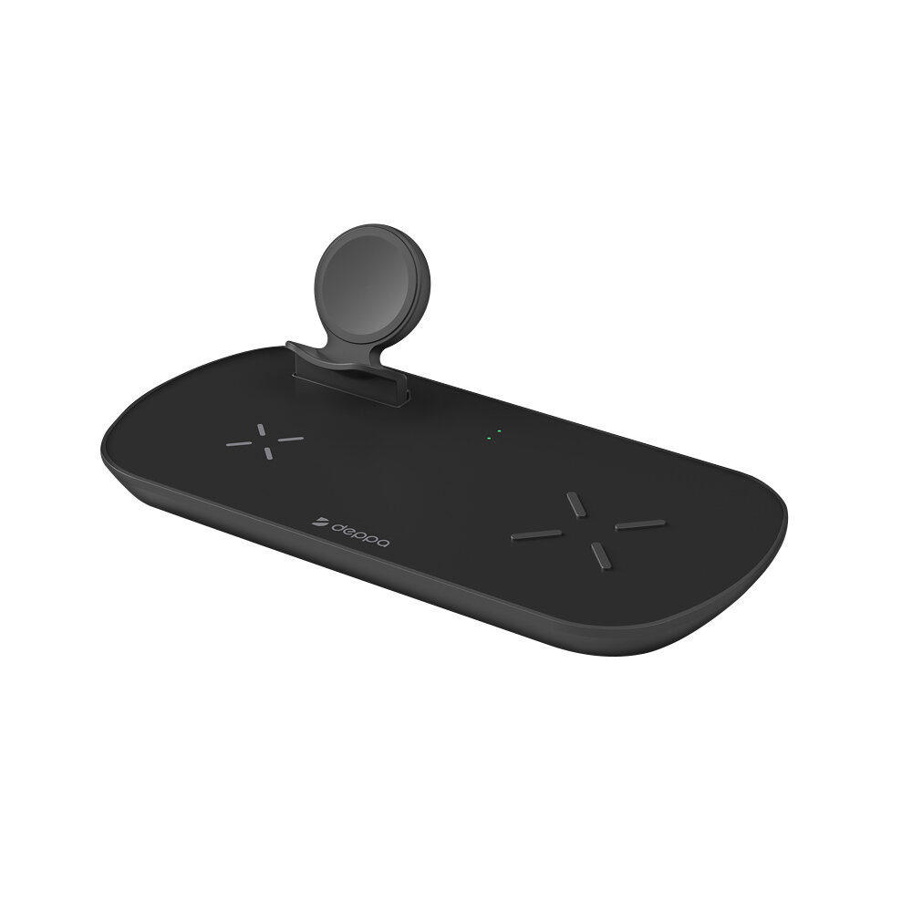 Беспроводная зарядка для Samsung 3 в 1 17,5 Вт, черная, Deppa 24011-OZ/ Без заводской упаковки