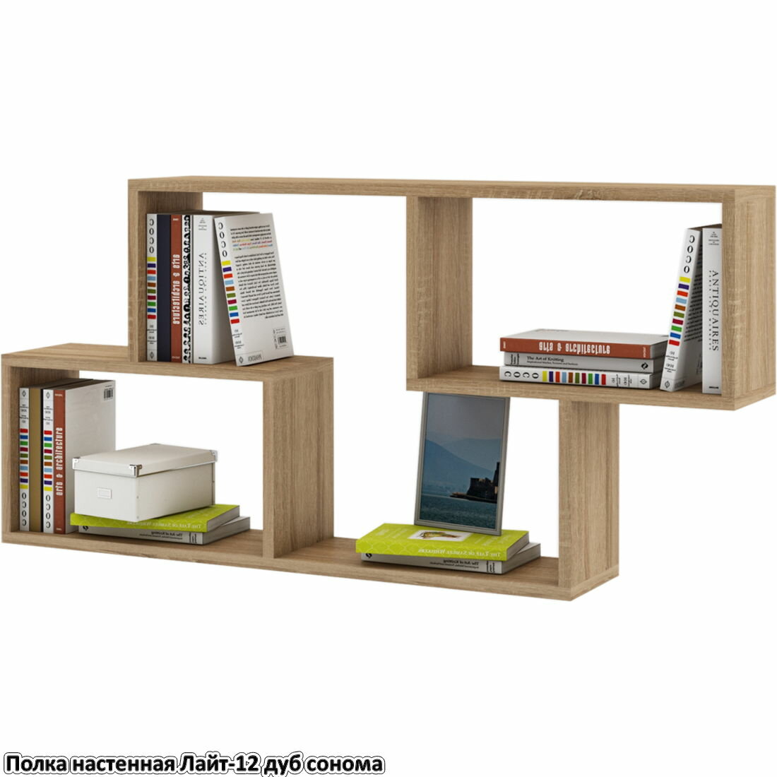 Полка Лайт-12-Дуб сонома, ЛДСП, МФ Владимир VMF, 105,6х50,8х17 см.