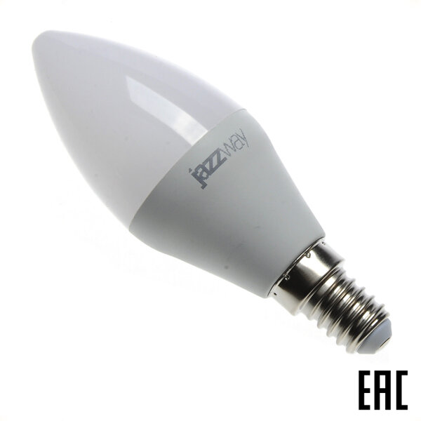 Лампа светодиодная "свеча" х/б свет 9Вт 2859488A PLED-SP C37 9W E14 5000К Jazzway (5 шт. в комплекте)