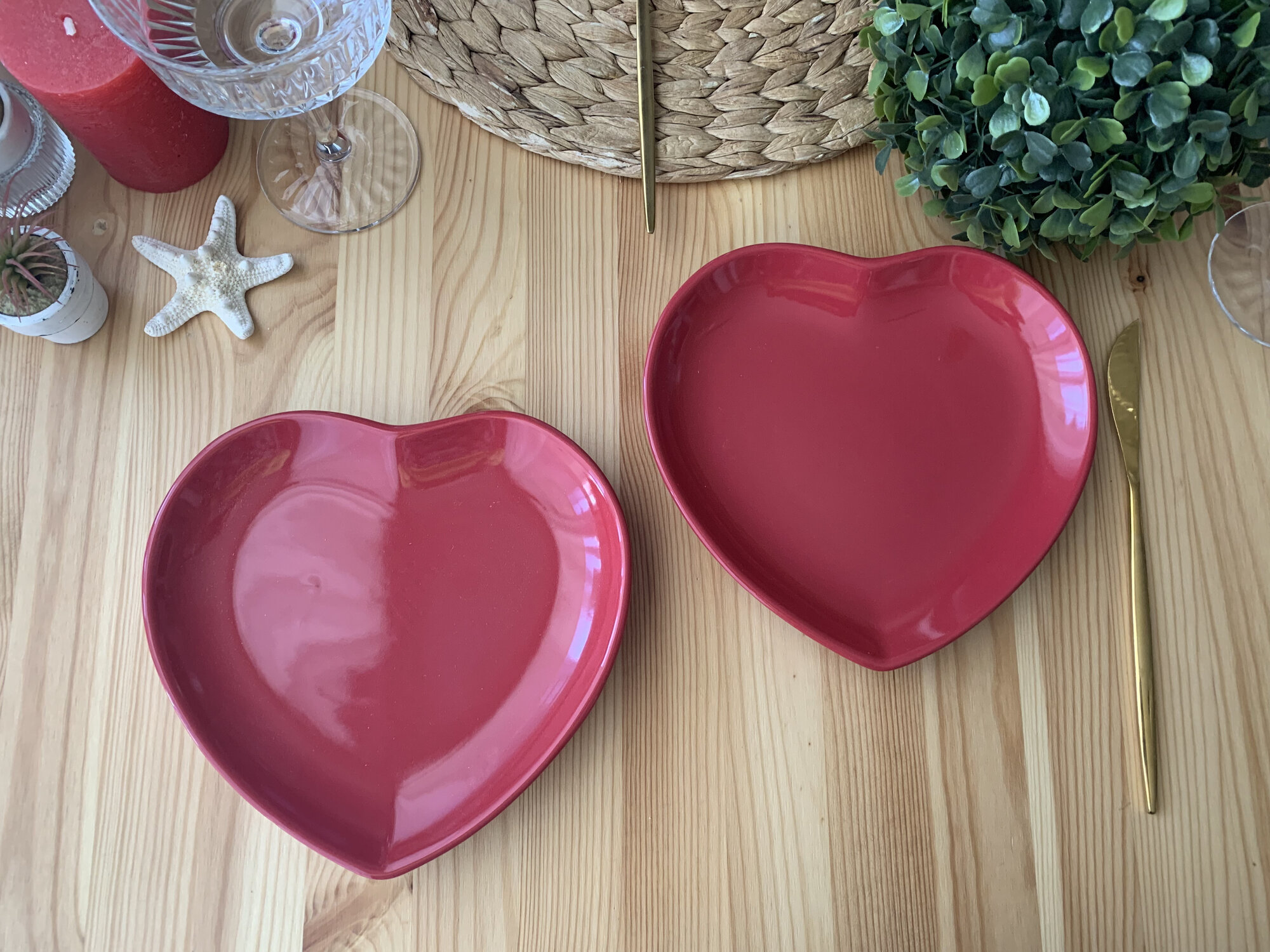 Тарелка "Сердце" 20 см (2 шт), Keramika, цвет красный