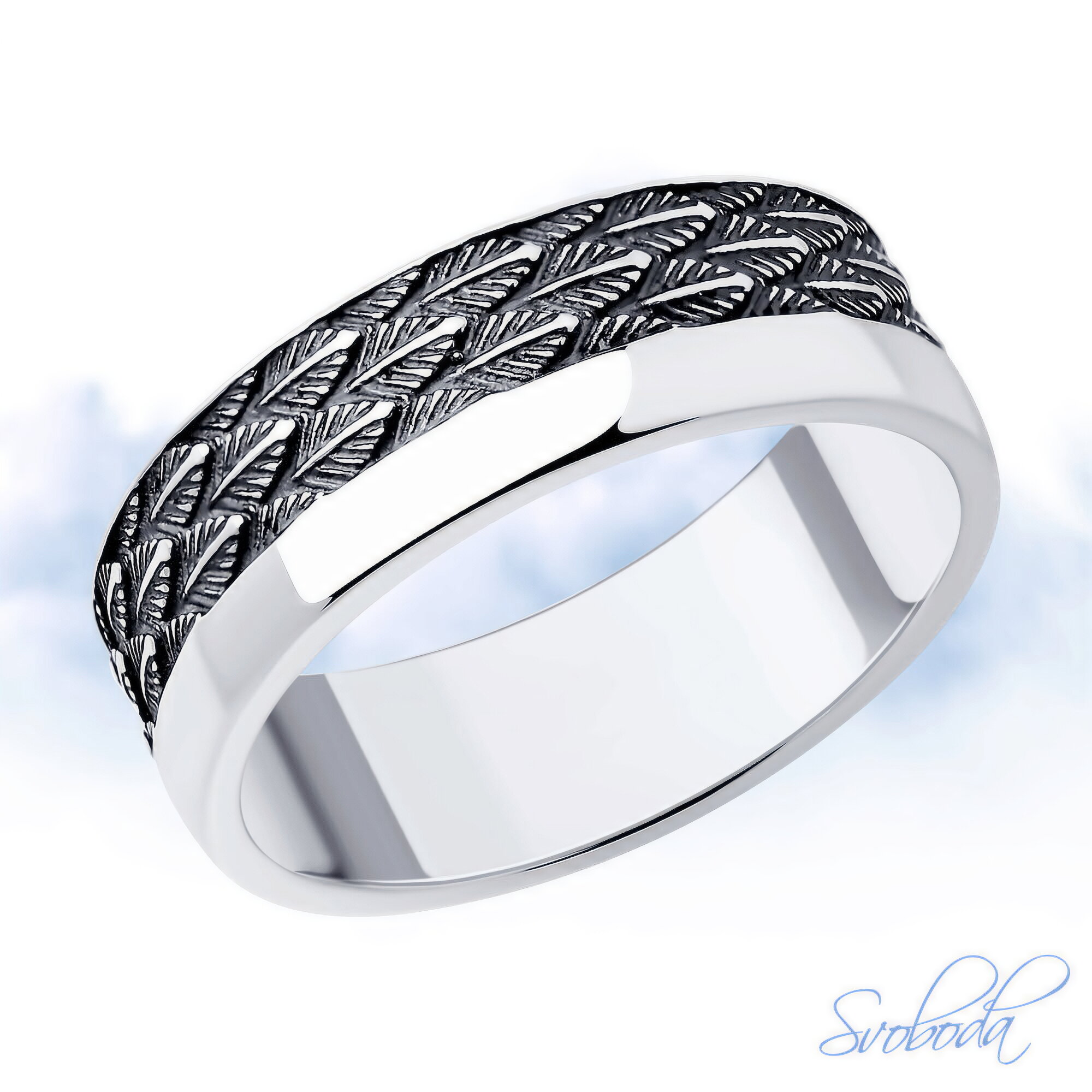 Кольцо, серебро, 925 проба, чернение