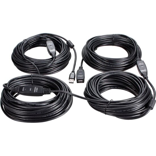 Кабель-адаптер USB2.0 Iopen USB A(M)- USB A(F) удлинительный активный медь 50м.