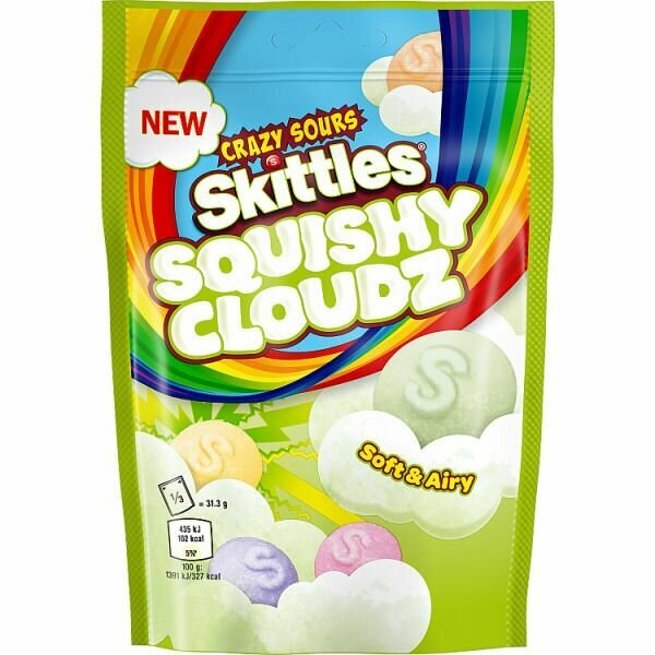 Драже Skittles Squishy Cloudz Crazy Sour, 94 гр