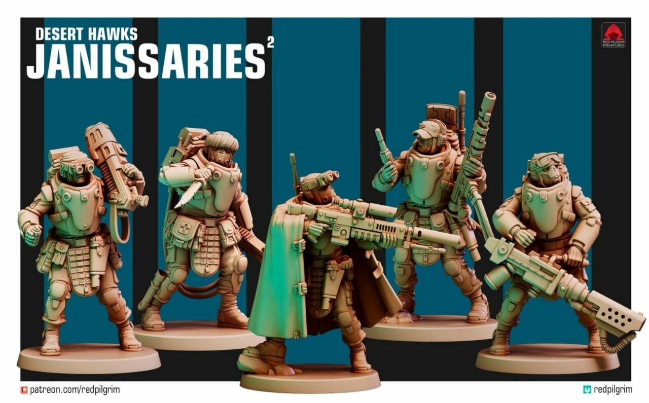 Миниатюра Warhammer Astra Militarum Hawks Janissaries 2