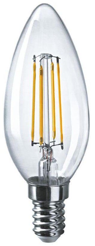 Лампа светодиодная филаментная 80 897 OLL-F-C35-12-230-4K-E14 12Вт свеча прозрачная 4000К нейтр. бел. E14 1200лм 220-240В онлайт 80897