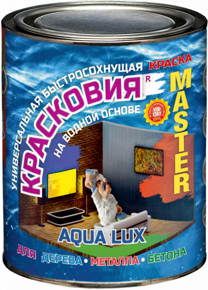 Красковия MASTER «AQUA LUX» Красковия 1.0кг Белая, Универсальная Краска на Водной Основе / Красковия.