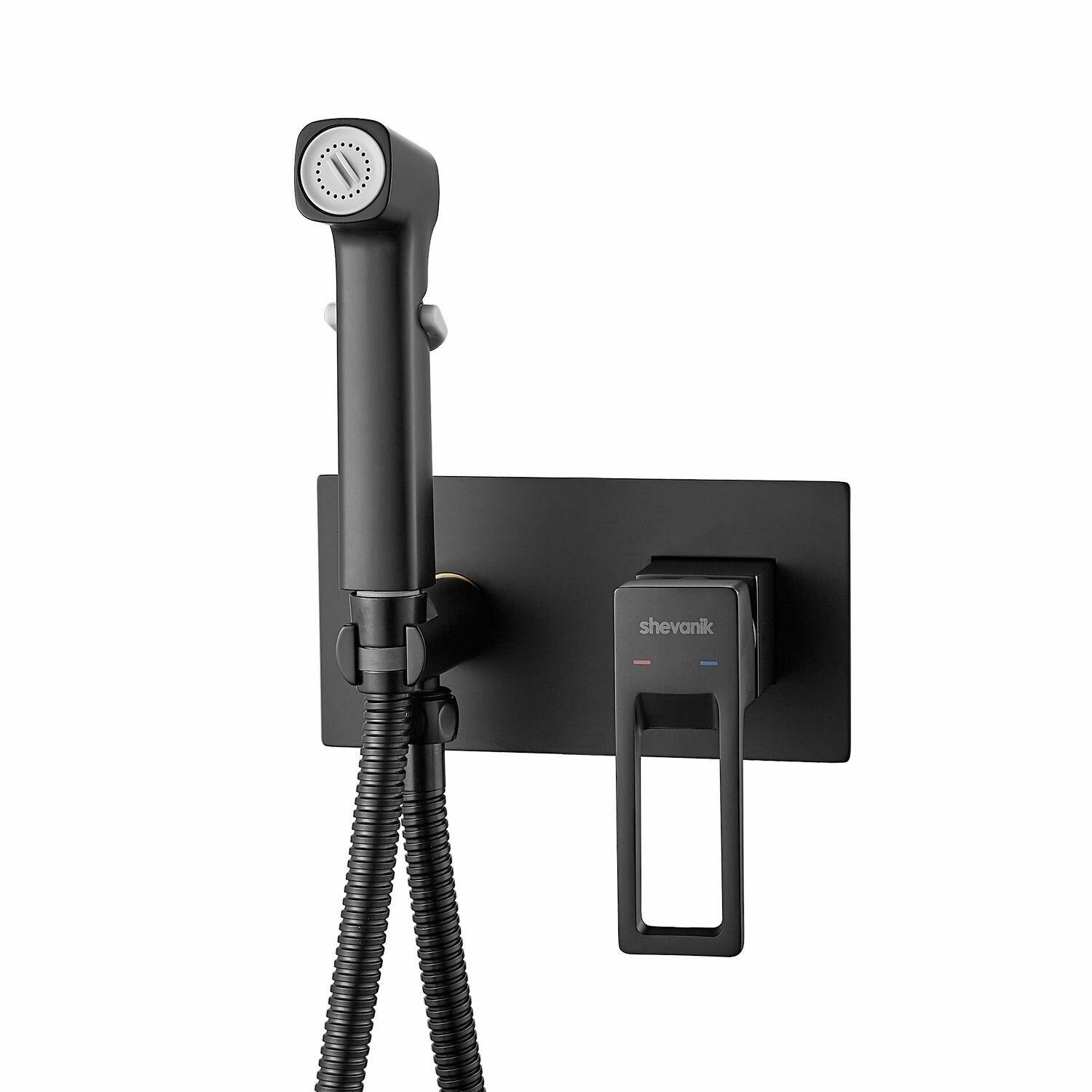 Гигиенический душ Shevanik S6805H, со смесителем, латунь, черный, 120см