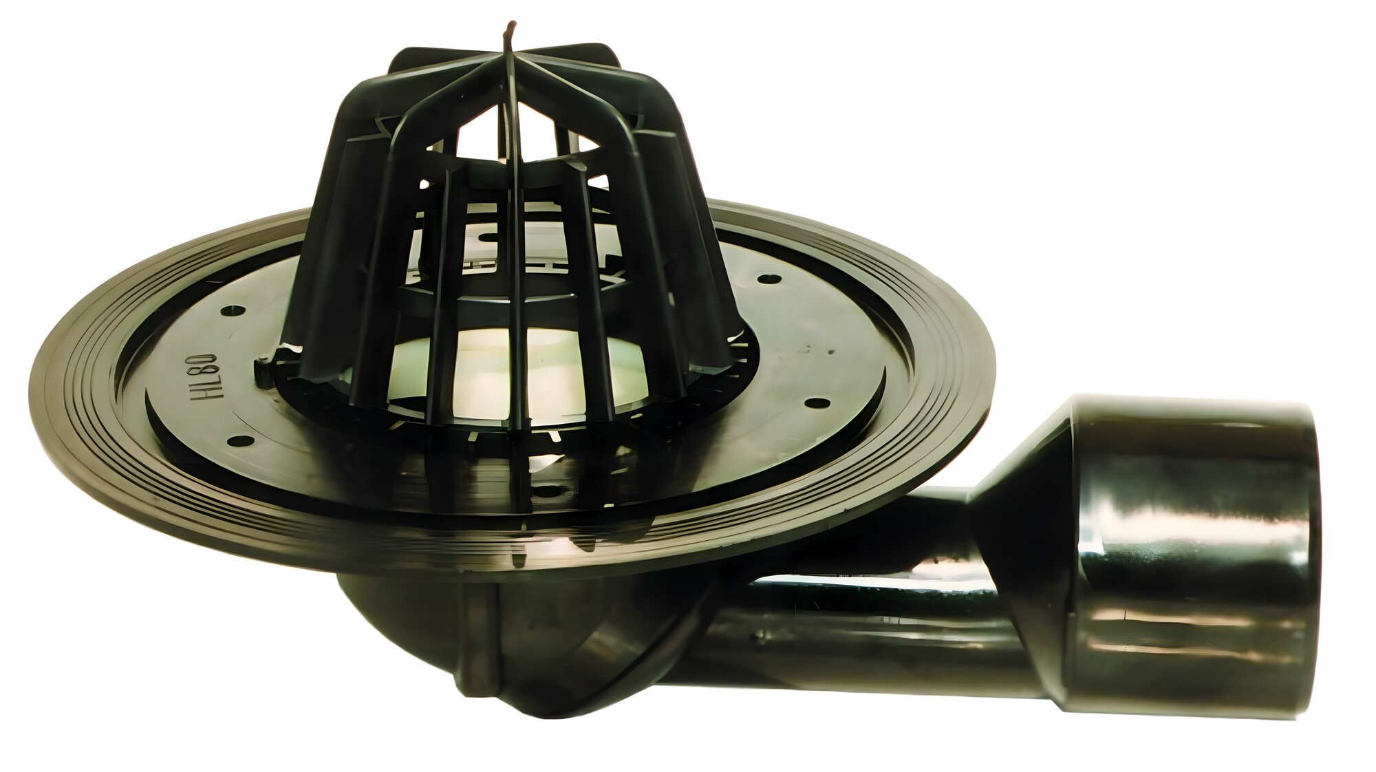 Воронка кровельная HL80.3 с поворотным шарниром PE Дн 50/75 с листвоуловителем, без гидроизоляционного фланца HL HL80.3