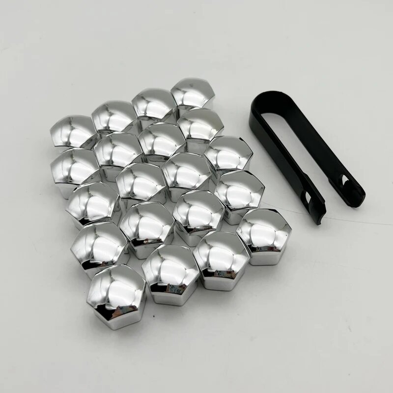 20 шт./лот 17 мм колесные болты с центральной гайкой крышки колпачки 321601173 A для Audi A4 Q5 Golf Skoda SEAT с шестигранным болтом 17 мм Silver