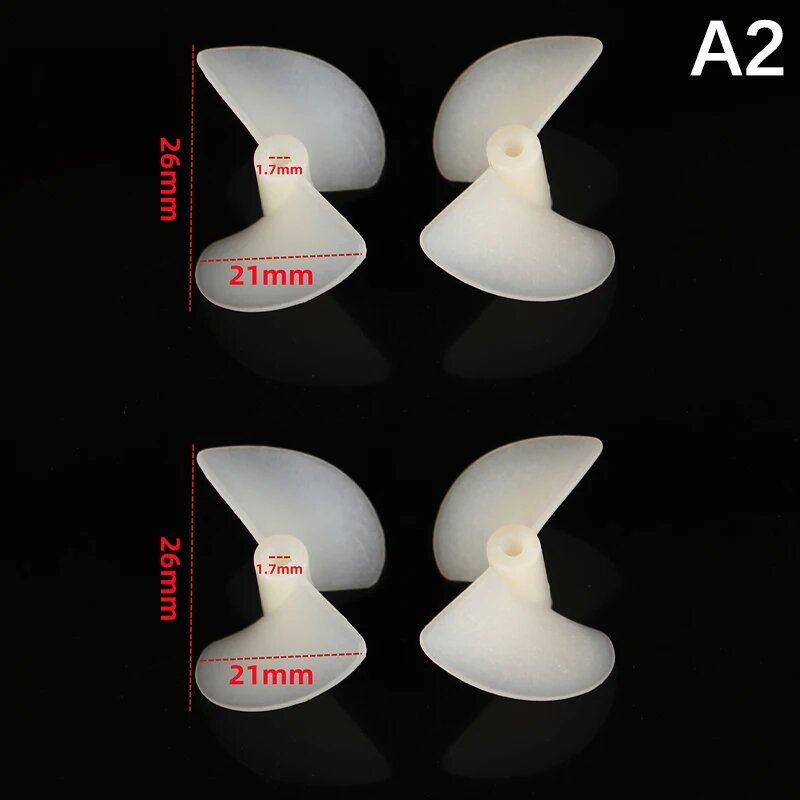 Новые 2 пары D22 мм/26 мм по часовой/против часовой стрелки электрический нейлоновый винт DIY белые двухлистные пропеллеры для моделей радиоуправляемых лодок вал 2 мм 26MM