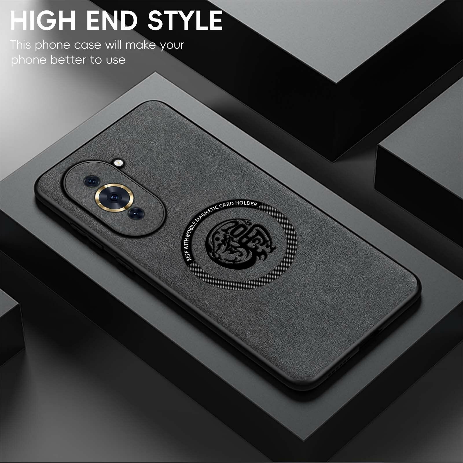 Чехол для смартфона Huawei Nova 10(Хуавей Нова 10) Роскошная кожа magsafe противоударный , Защита от падения, Корпус мобильного телефона с защитой камеры