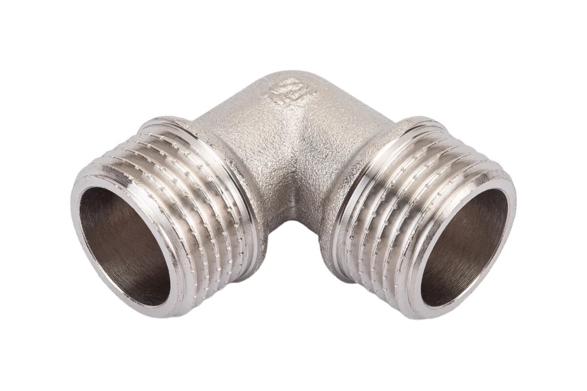 STI латунный угольник Ду15 (1/2') Ру16 НР/НР никелированный D270-05010 для сантехники