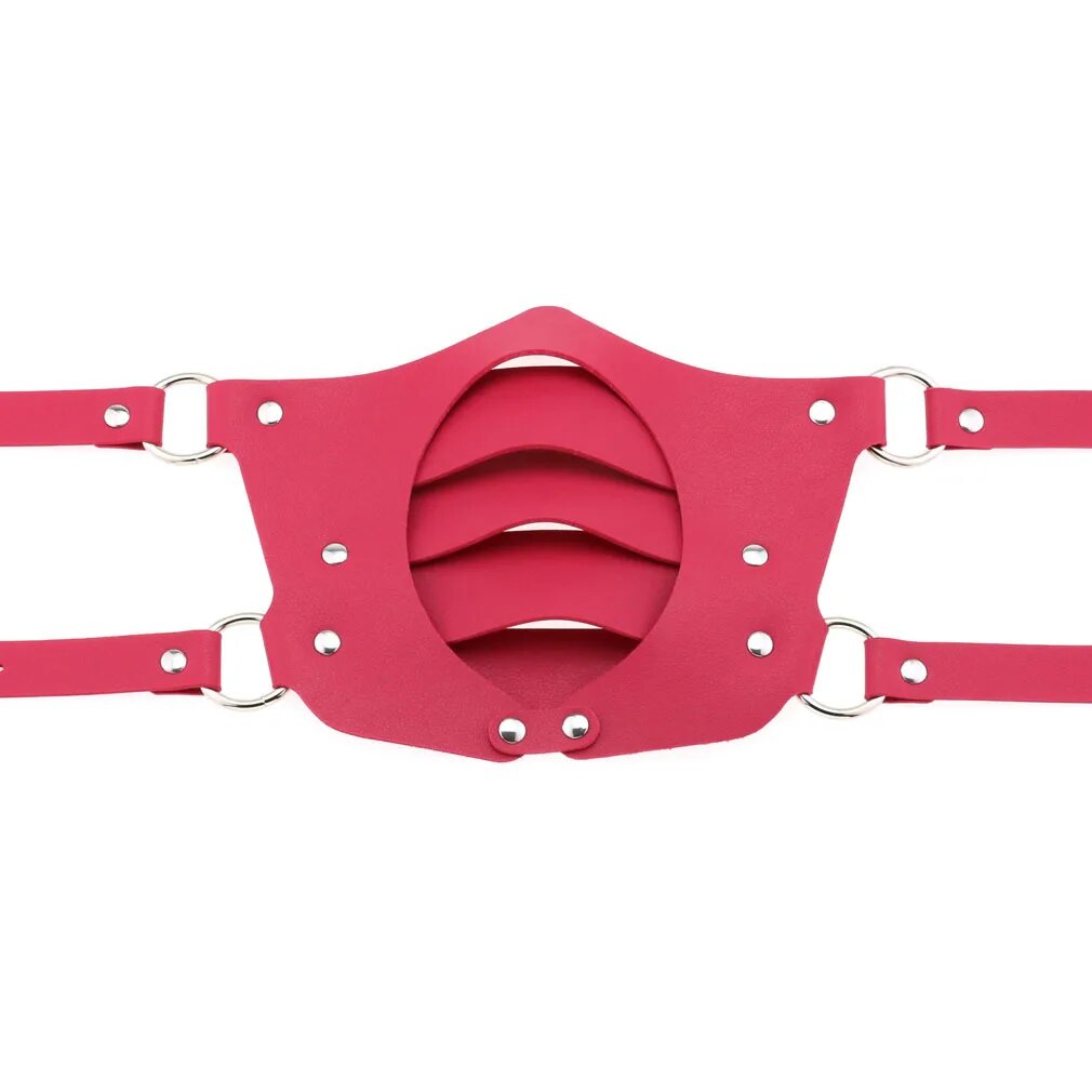 Кожаная маска Decopunk черная Розовый, Rose red