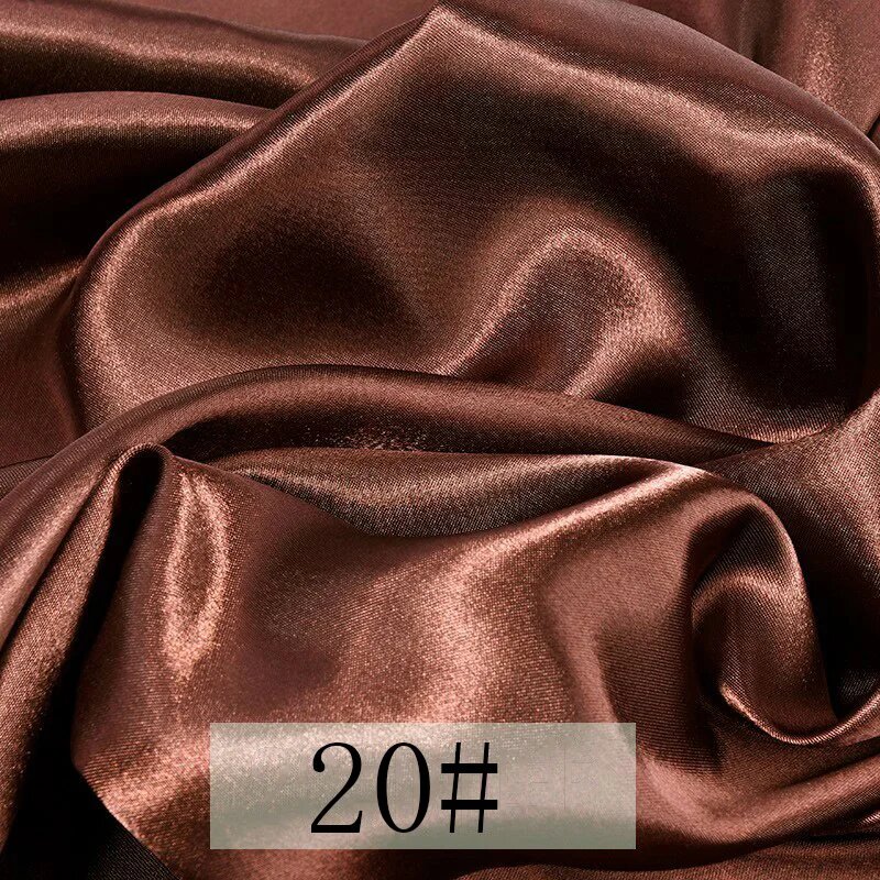 Атласная ткань Amyries 150см, шелковая подкладка Коричневый, 50cmx150cm, 20