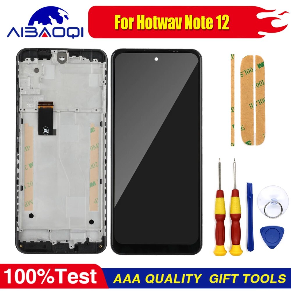 Новый оригинальный сенсорный ЖК-дисплей с рамкой для Hotwav Note 12, запасные части для телефона + инструмент для разборки With Frame