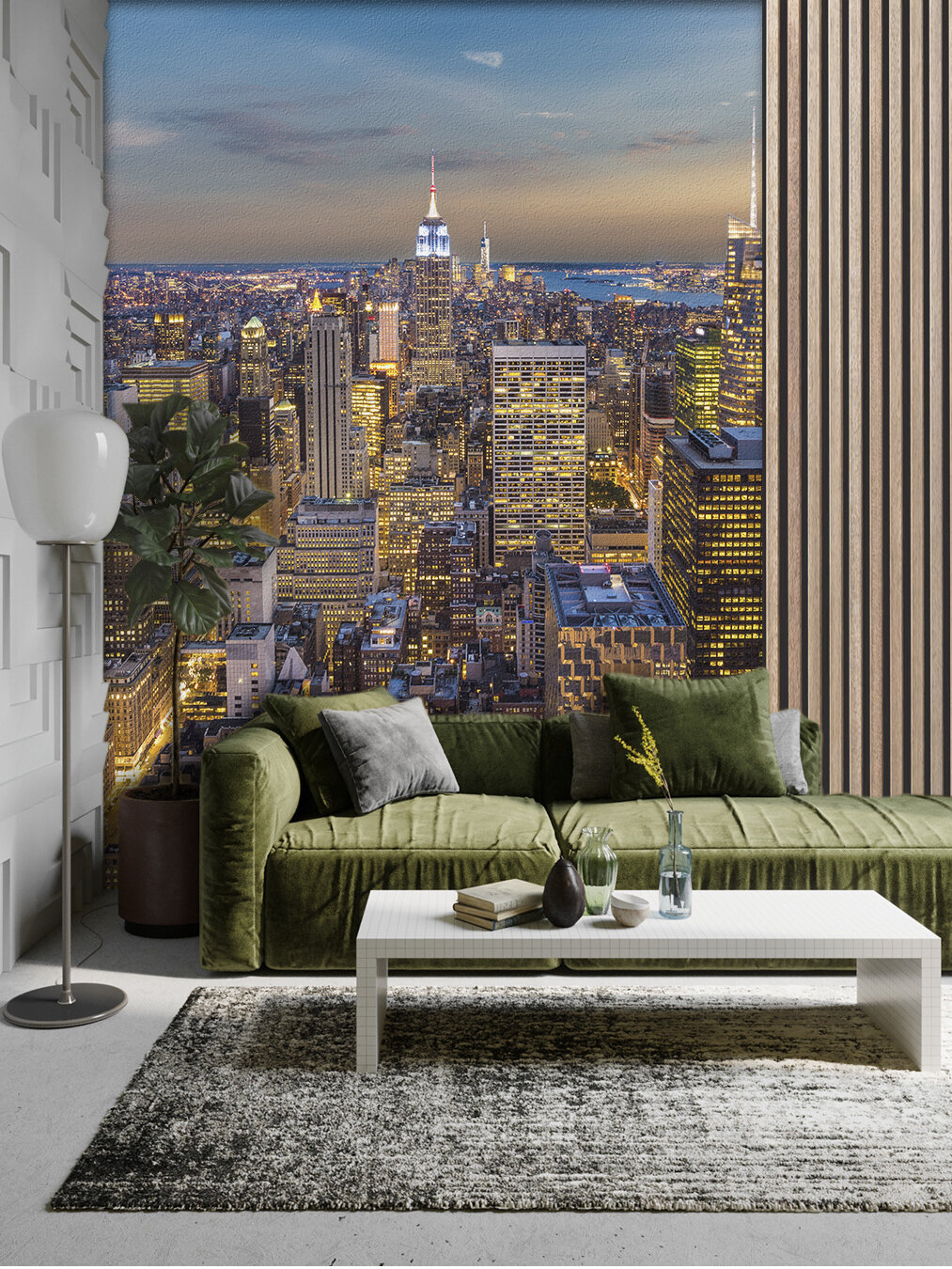 Фотообои 200 х 270 см "Ночной город", дизайнерские, мегаполис / Обои на стену, в гостиную, спальню, для кухни, в зал