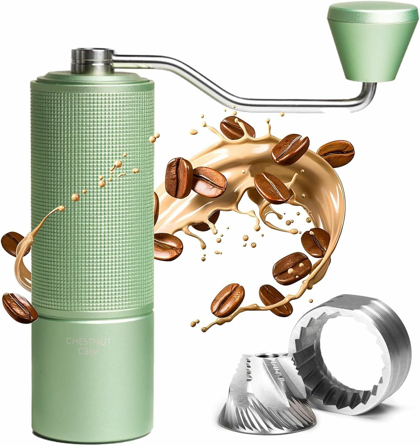 Ручная кофемолка TIMEMORE C3ESP, регулируемые параметры помола, кофемашина конического помола, изготовлена из нержавеющей стали