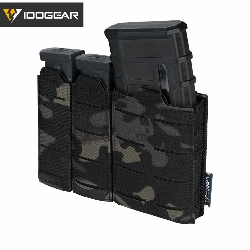 Подсумок IDOGEAR LSR Тактический тройной для магазина 9mm5.56 Molle лазерной резки 3586
