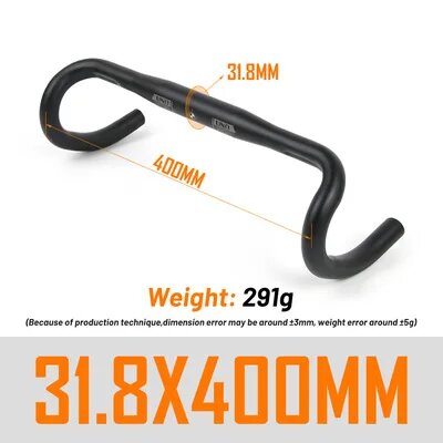 UNO CR12 матовый черный алюминиевый дорожный руль 31,8*380/400/420/440 мм 400mm