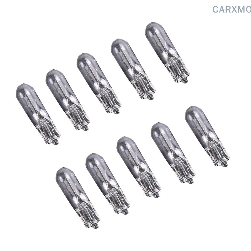 10 шт, 12 В, 1,2 Вт, T5, стеклянная лампочка, приборная панель, стоп-сигналы