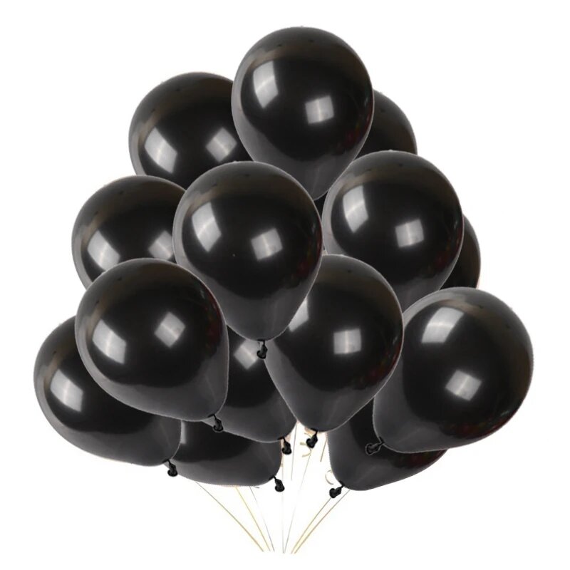 Черные розовые золотые глянцевые латексные шары DAWN 10/12 дюймов black, 10 дюймов, 10pcs