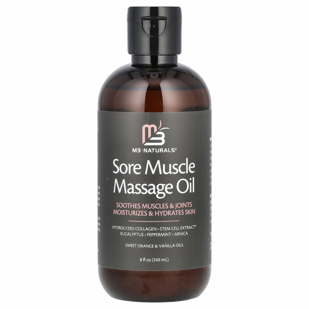 M3, Масло для массажа при боли в мышцах, сладкий апельсин и ваниль, 240 мл (8 жидк. унц.)