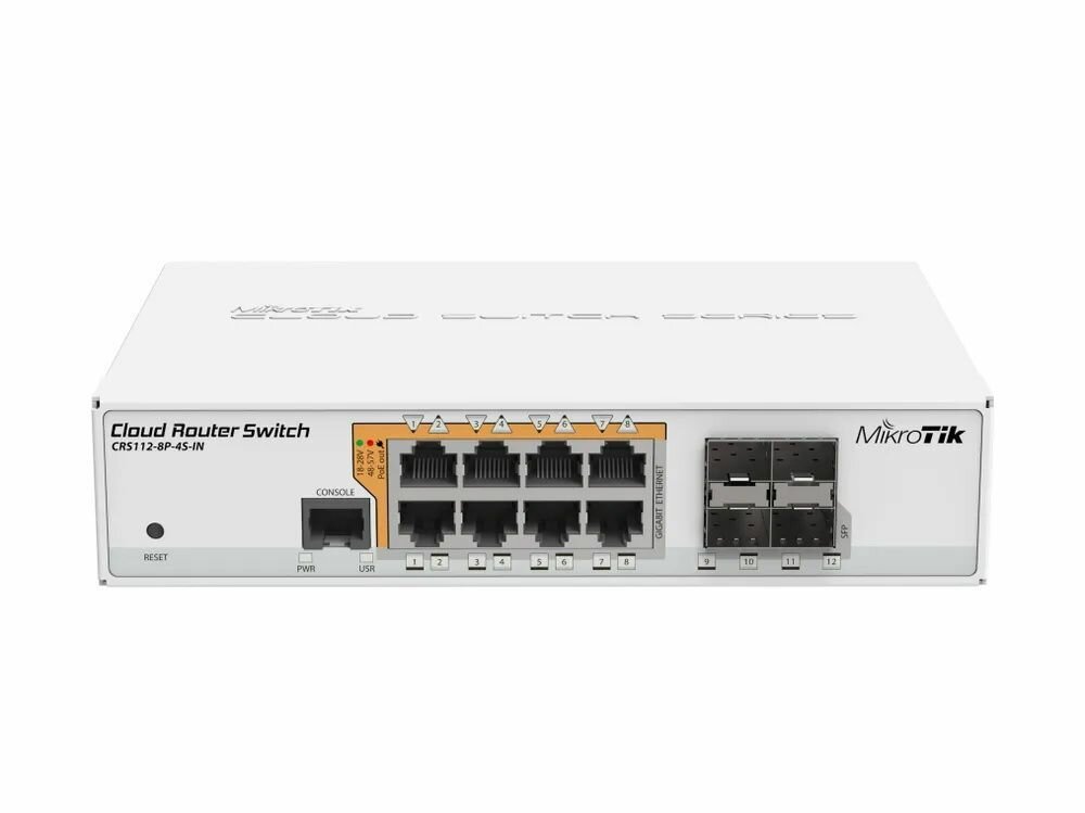 Коммутатор MikroTik CRS112-8P-4S-IN 8xGbLAN 4xSFP PoE