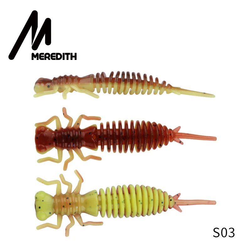MEREDITH Larva Силиконовые приманки 50 мм, 62 мм, 85 мм 85mm 4pcs, S03