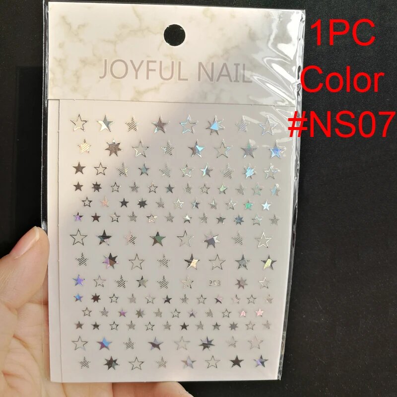 Временные татуировки звезды серебристые 1pcs color NS07