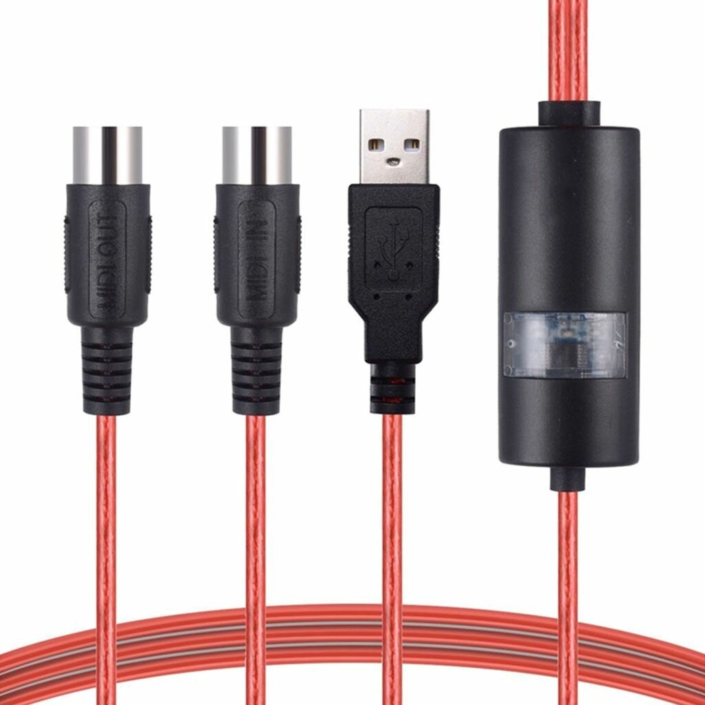 Аксессуар для аудиотехники, USB MIDI-кабель для редактирования музыки-красный