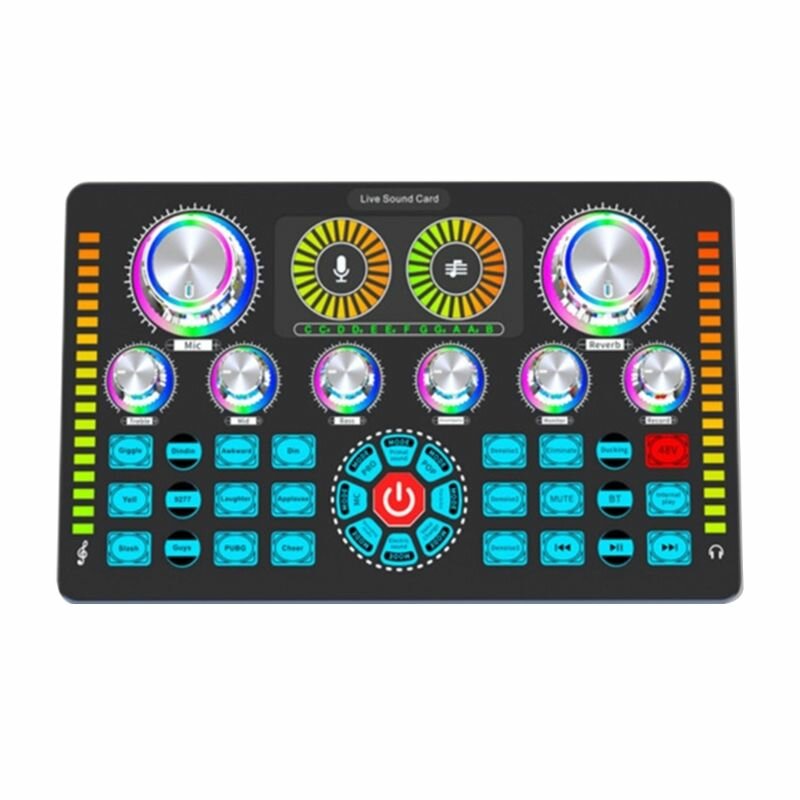 Аудиомикшер с эффектом платы живой звуковой карты для трансляции, песен КТВ, записи, дома