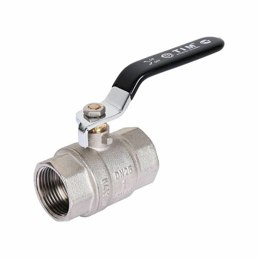 Кран прямой усиленный никелированный 3/4" Г/Г TIM DE1205X