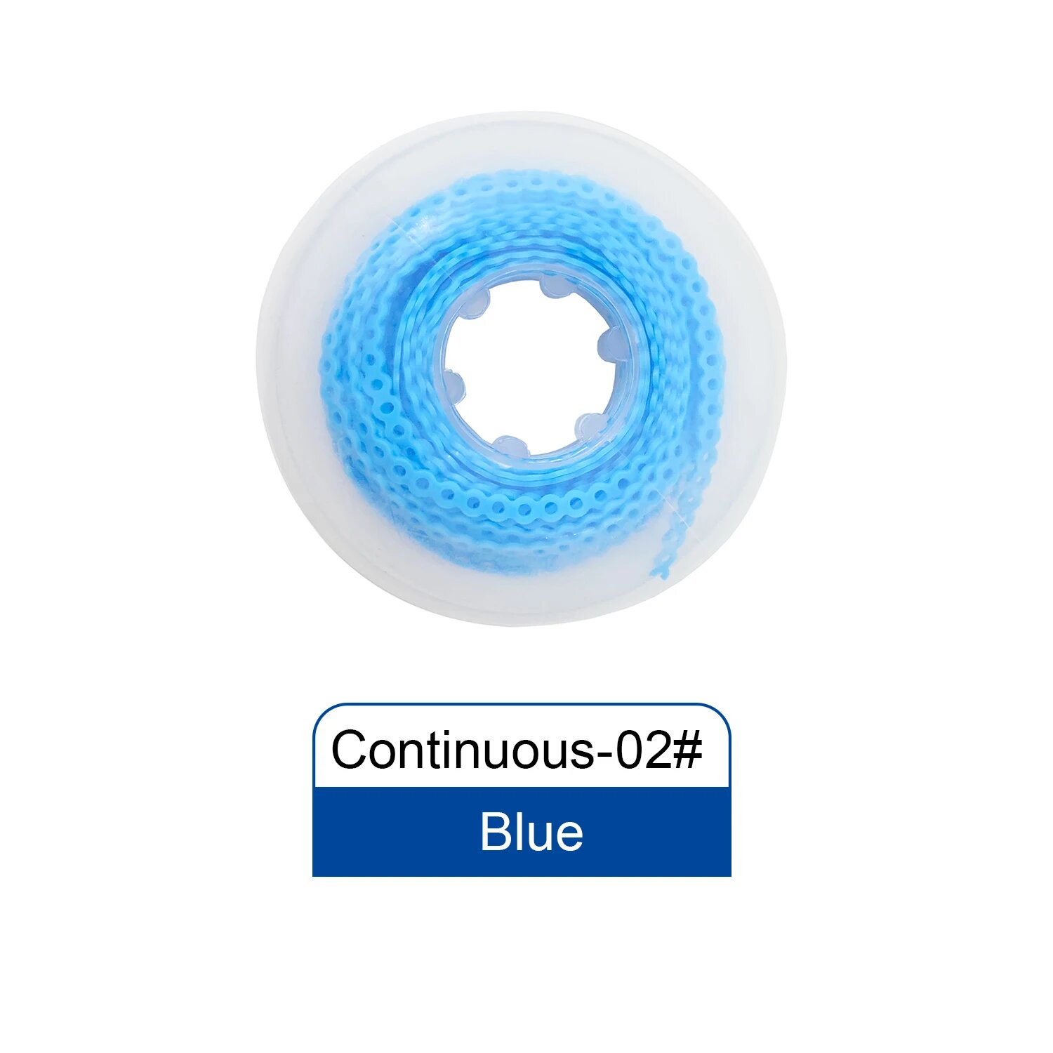 Ортодонтическая резиновая цепь для брекетов, Blue, Continuous-02#