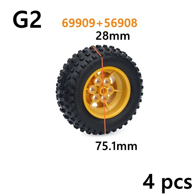 Колесо Lego Technic 75.1mm, 28mm, 4 шт.