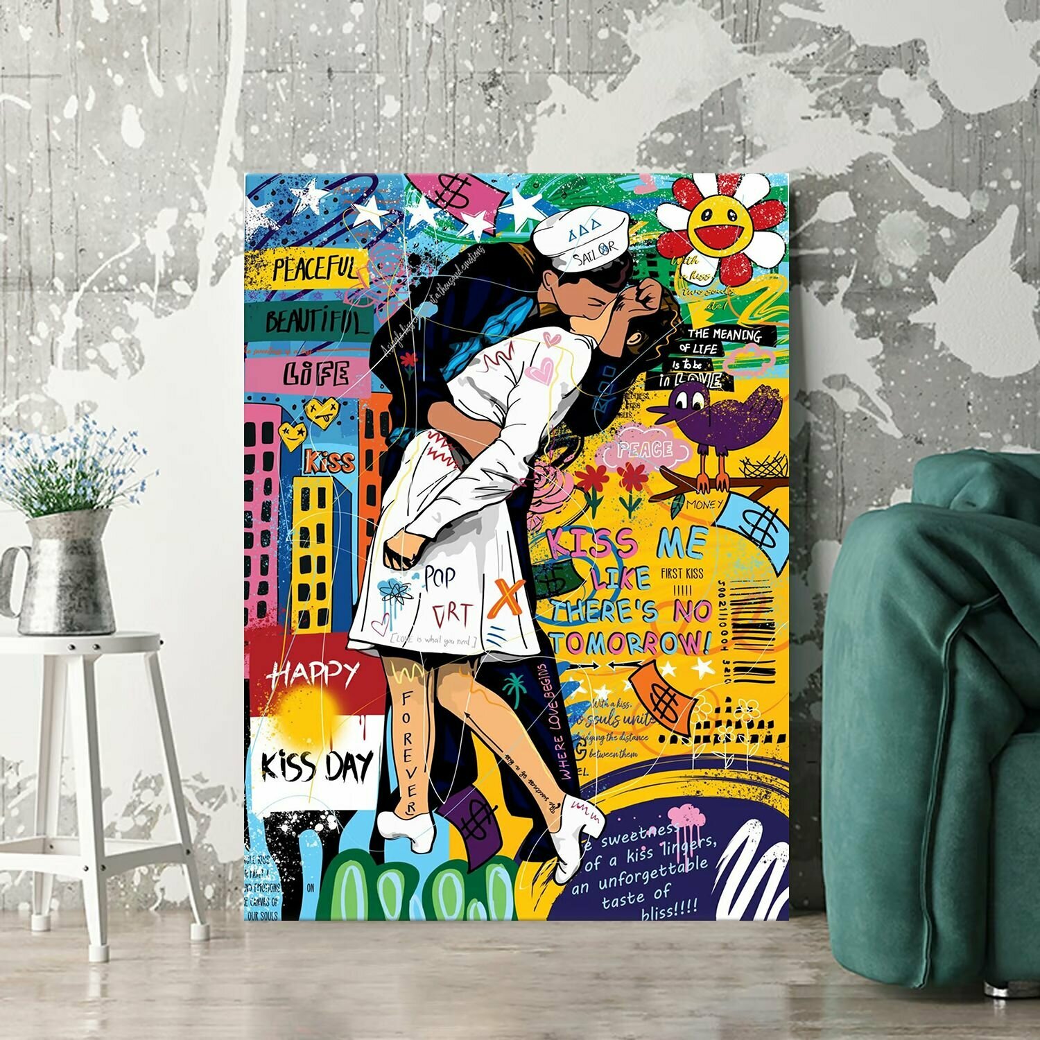 Картина на стену граффити, уличное искусство, 40х60 см.