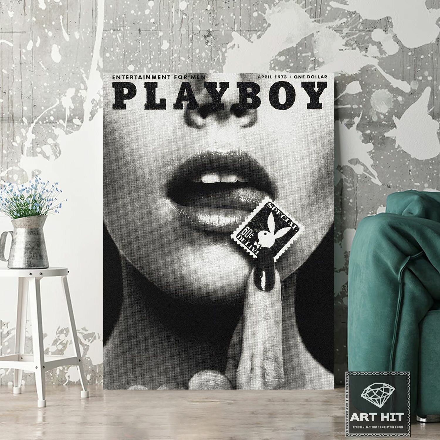 Картина черно белая на стену, эротика и секс, из коллекции "Голая девушка", 30х40 см.