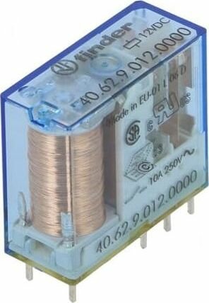 Реле FINDER 40.62.9.012.0000 Реле: электромагнитное DPDT Uобмотки: 12ВDC 10A/250ВAC 220Ом 1шт